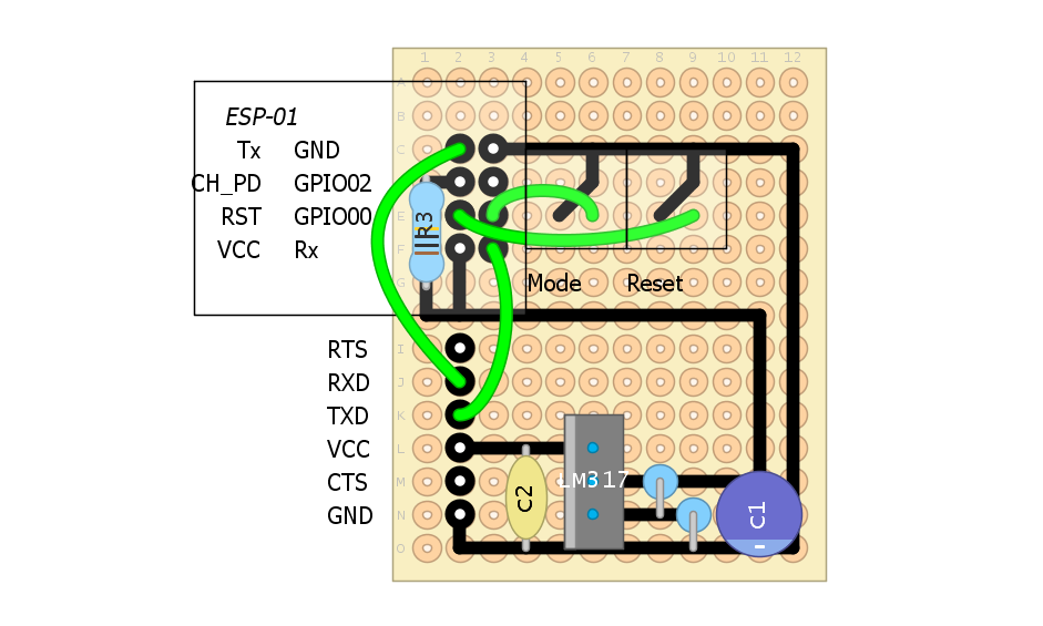 GitHub - spielhuus/ESP-01-FTDI-Adapter: simple adapter to connect an ESP-01 with a FTDI cable.